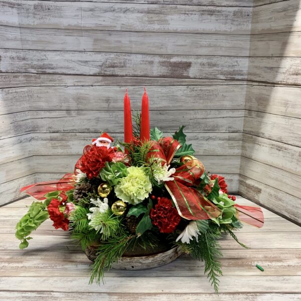 Crimson Winter Centerpiece – Florals by Steen